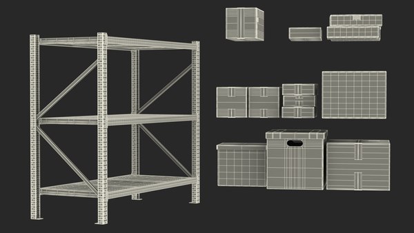 Warehouse Rack with Boxes 3D - TurboSquid 1980707