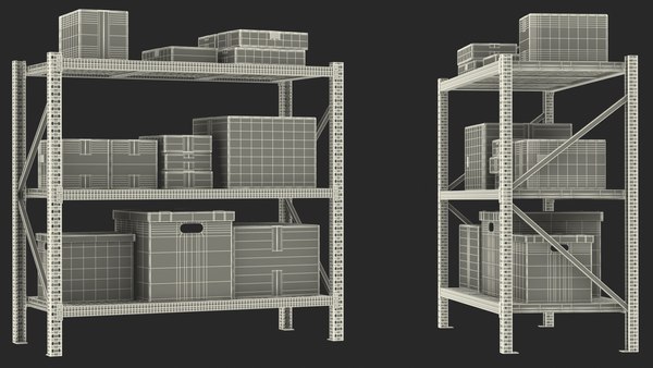 Warehouse Rack with Boxes 3D - TurboSquid 1980707