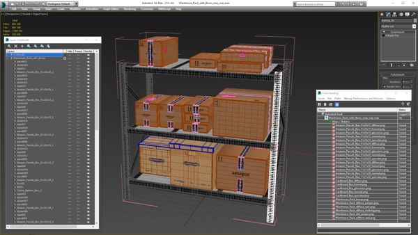 modelo 3d Warehouse Rack with Boxes - TurboSquid 1980707