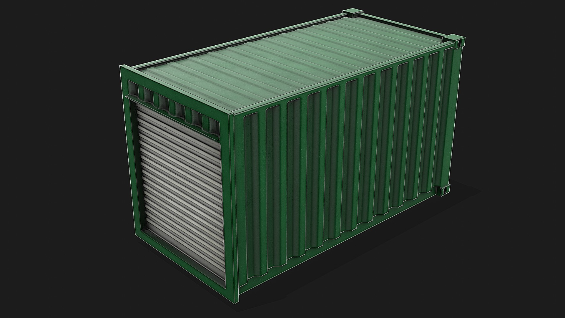 16ft Container With Roll-Up Door - Green 3D Model - TurboSquid 2150198