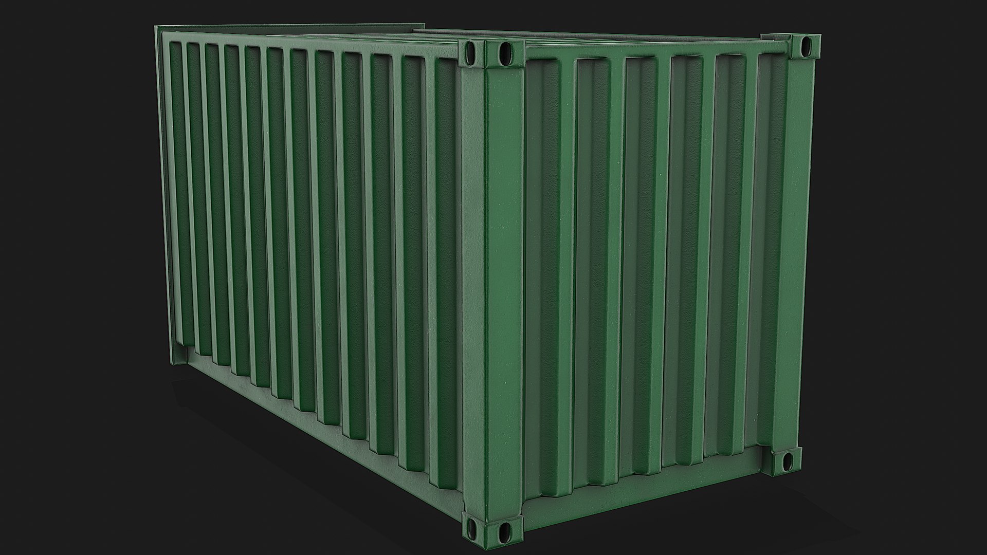 16ft Container With Roll-Up Door - Green 3D Model - TurboSquid 2150198
