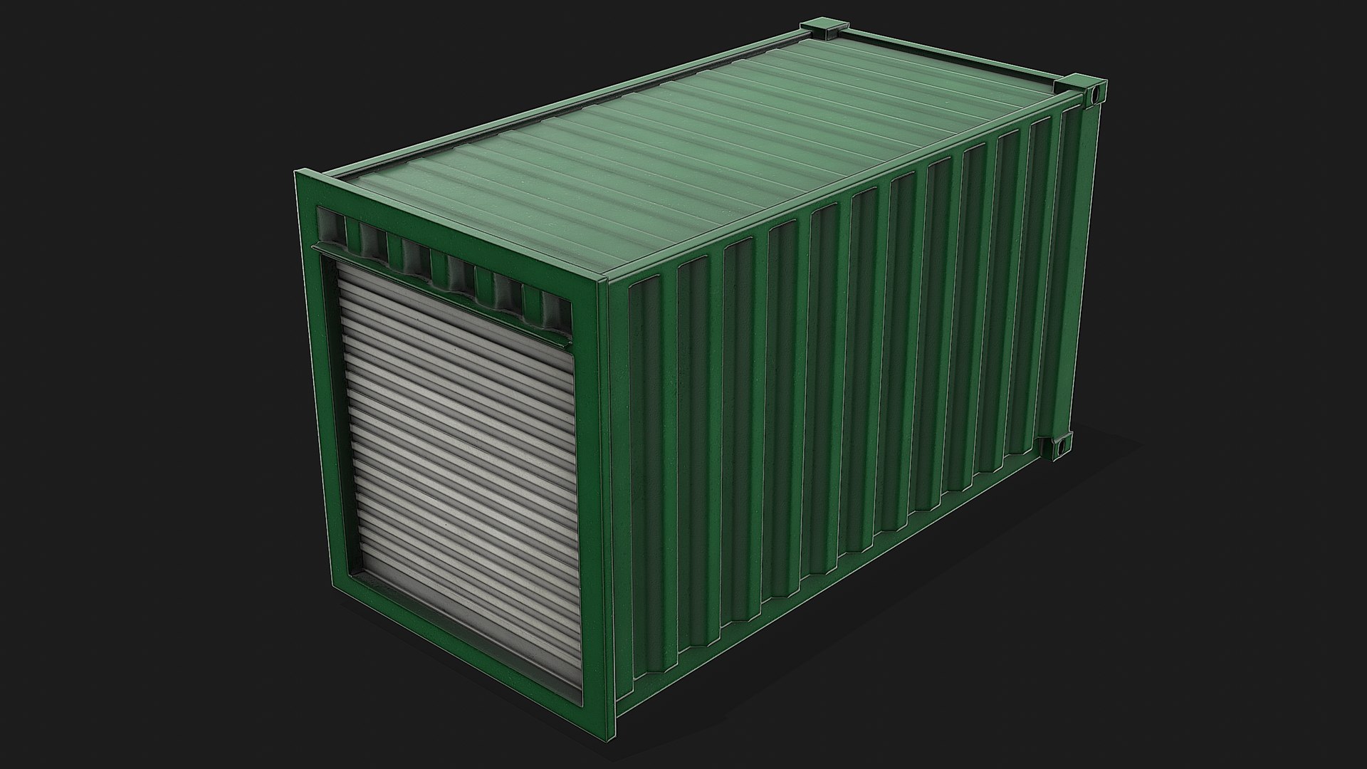 16ft Container With Roll-Up Door - Green 3D Model - TurboSquid 2150198