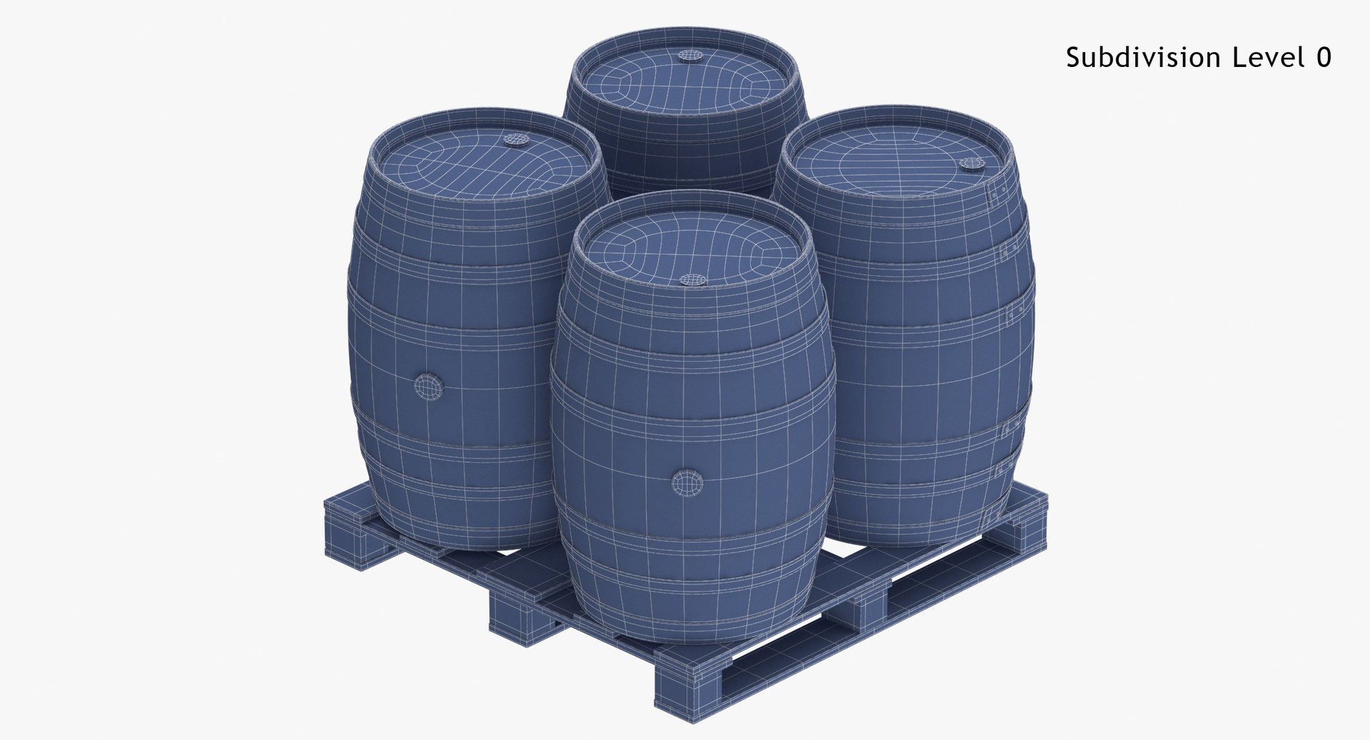 Barrel Wood Pallet and Pallet Stacked model - TurboSquid 1972860