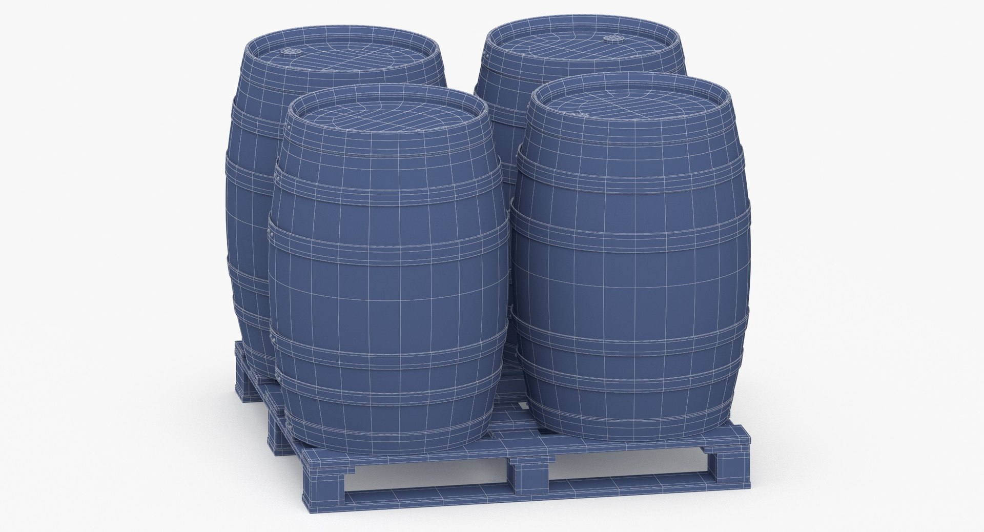 Barrel Wood Pallet And Pallet Stacked Model - TurboSquid 1972860