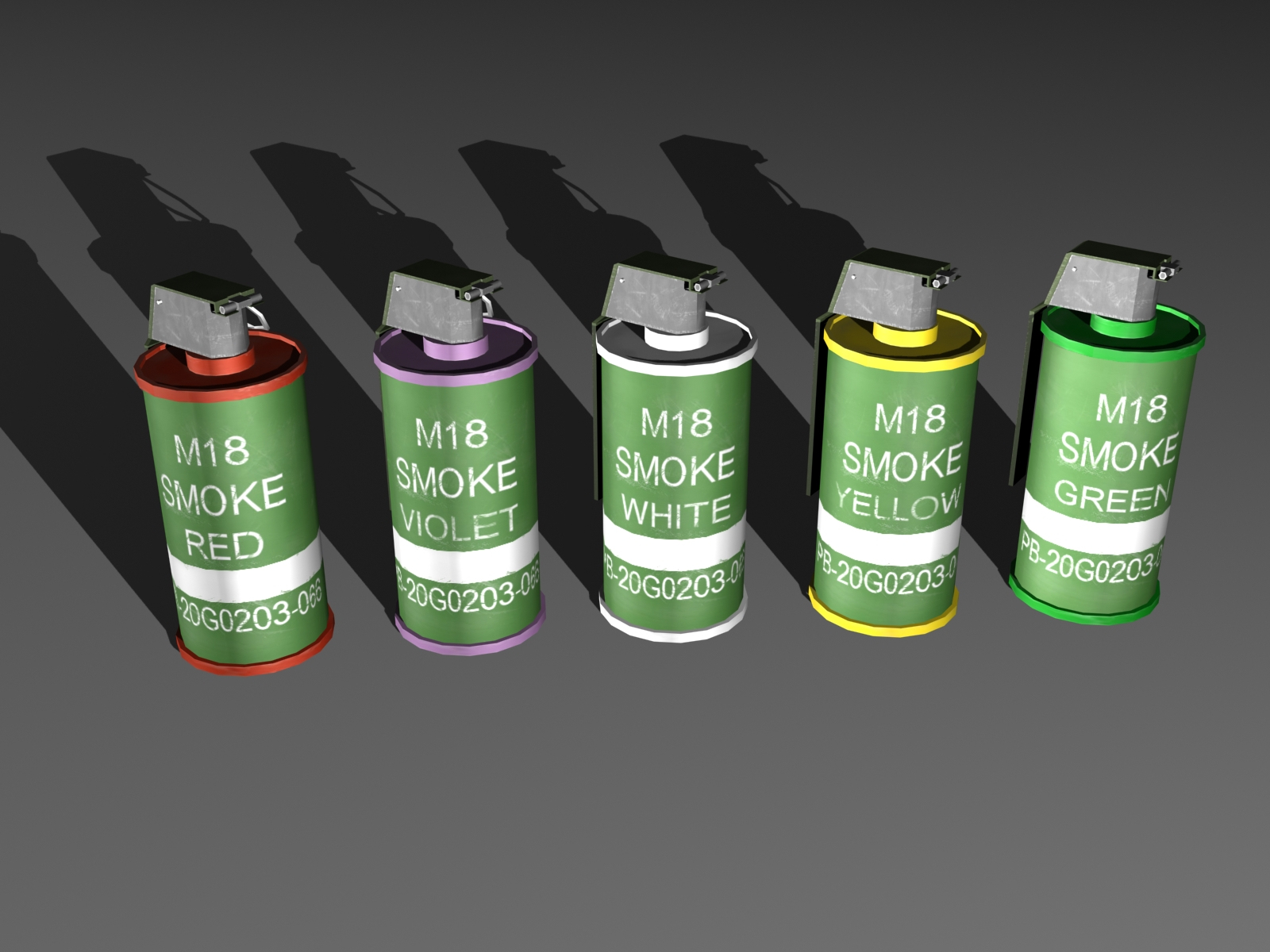 3d model of m18 smoke grenade
