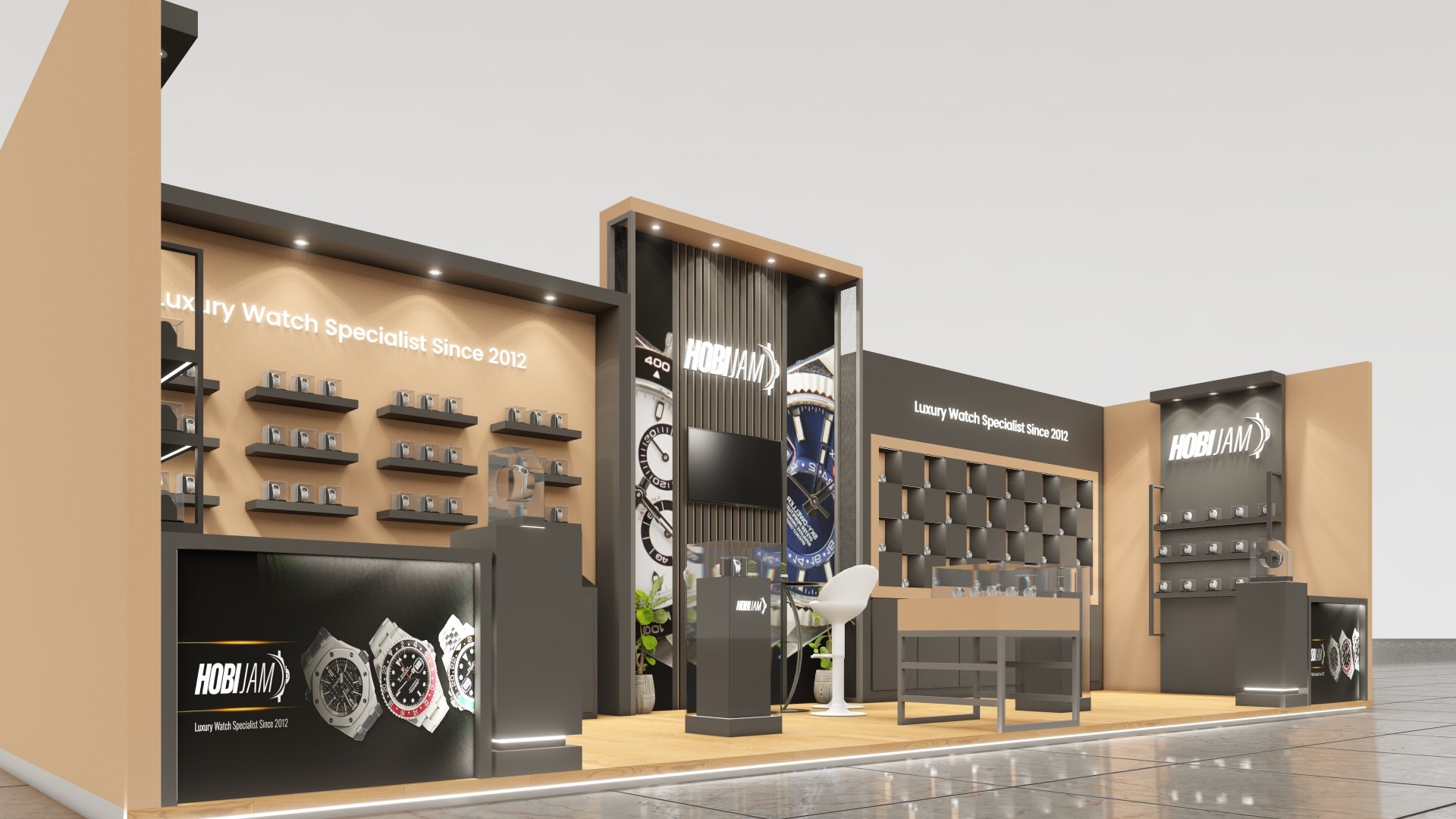 3D Watch Booth 10x3 Meters - TurboSquid 2213354