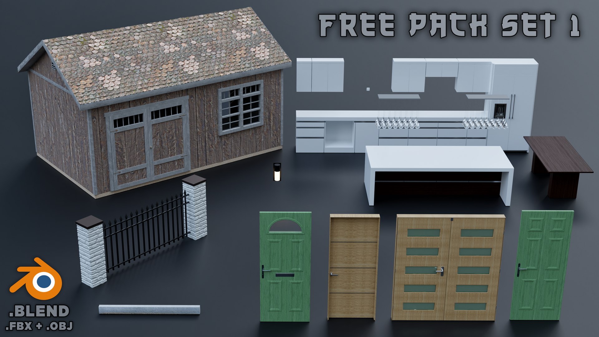 Free 3D Free Objects Pack Set 1 Blend Obj Fbx - TurboSquid 1915437