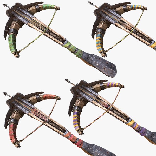 modelo 3d Paquete de armas de ballestero y ballesta medieval ...