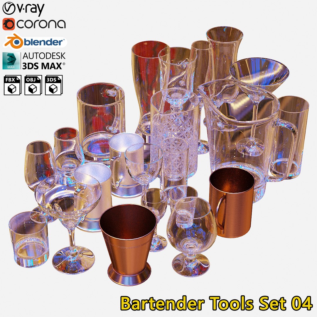 3D model bartender tools set 04 - TurboSquid 1634418
