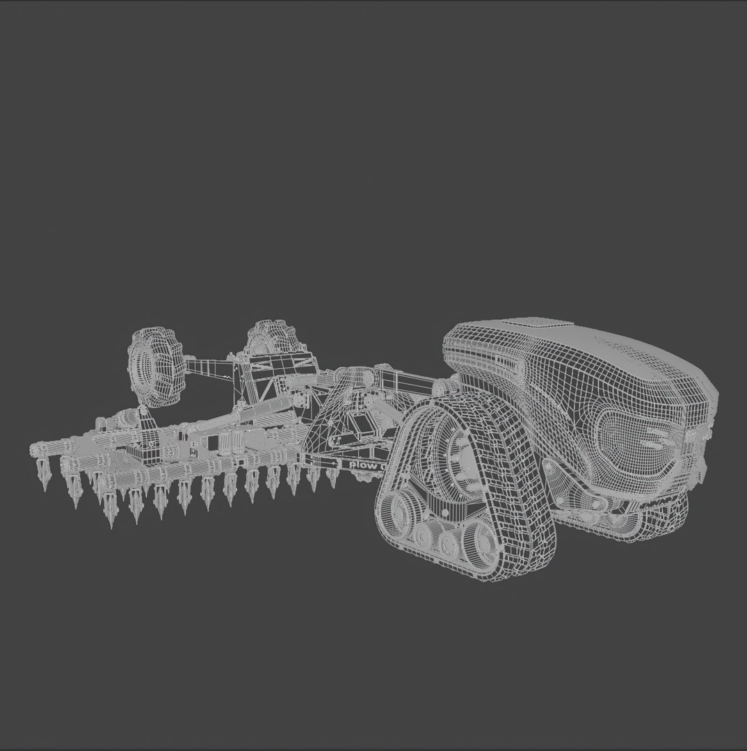 3D Autonomous tractor and plow model - TurboSquid 2182226