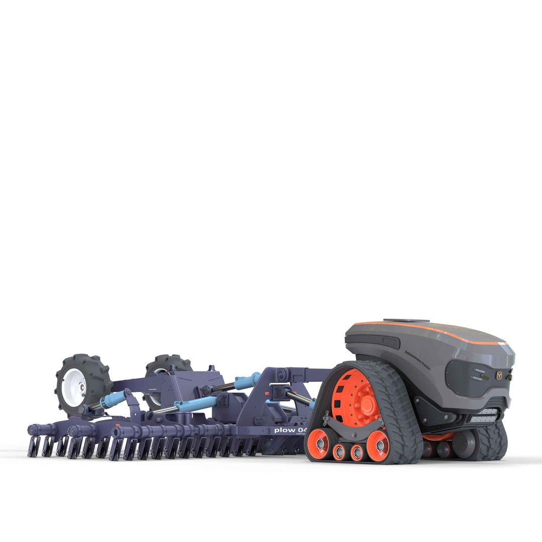 3D Autonomous tractor and plow model - TurboSquid 2182226