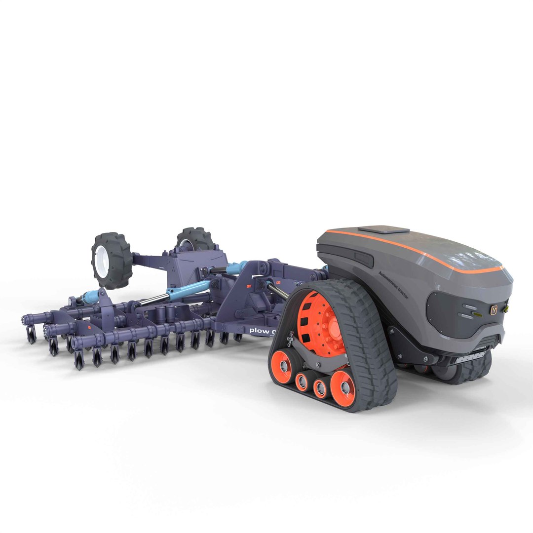 3D Autonomous tractor and plow model - TurboSquid 2182226