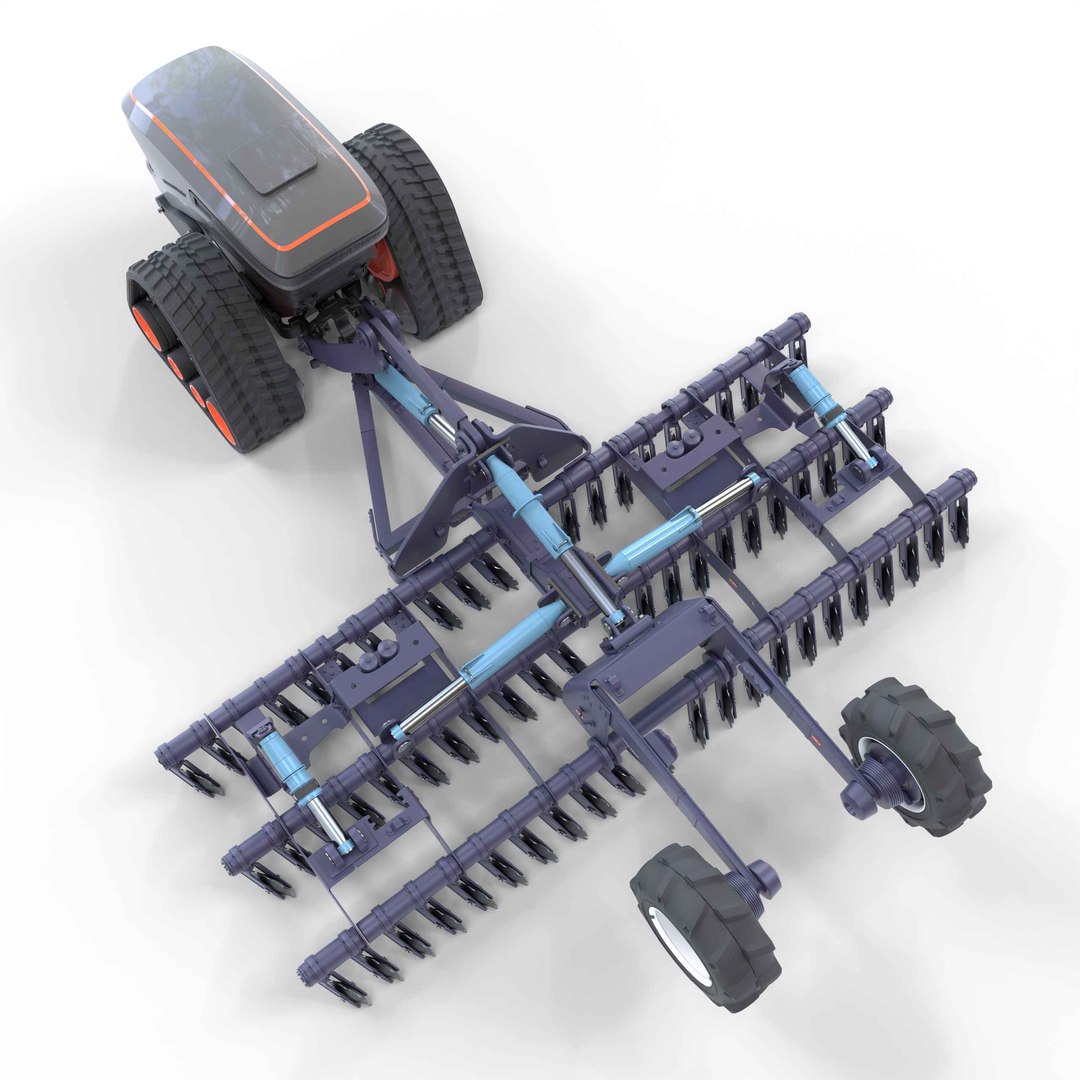 3D Autonomous tractor and plow model - TurboSquid 2182226