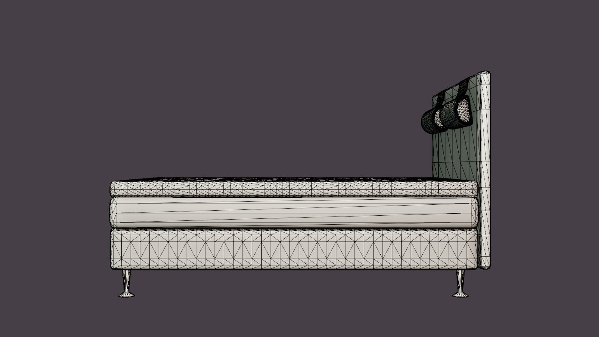 3D Meja Continental Bed 160x200cm Light Gray - TurboSquid 2232832