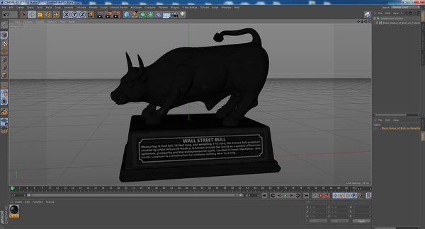 modelo 3d Estatua negra de toro sobre pedestal - TurboSquid 1975996