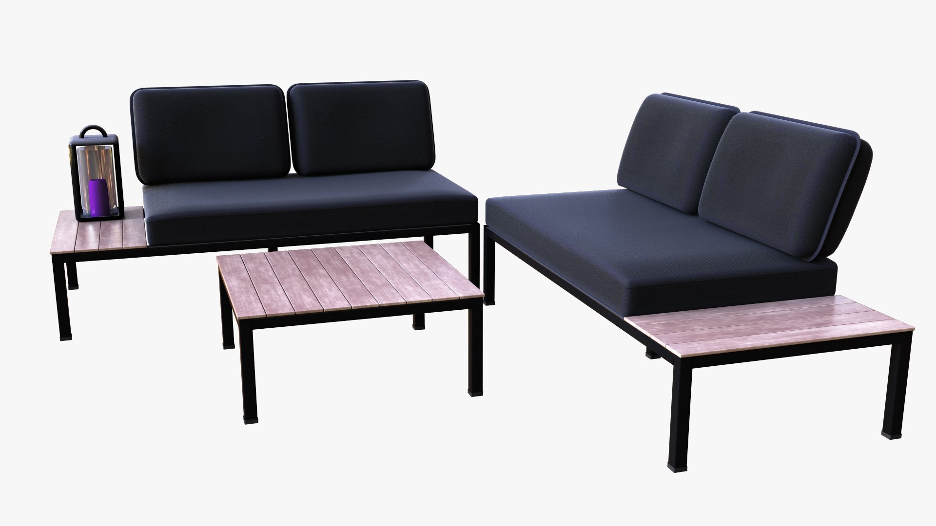 3D garden balcony seating set model - TurboSquid 1650211