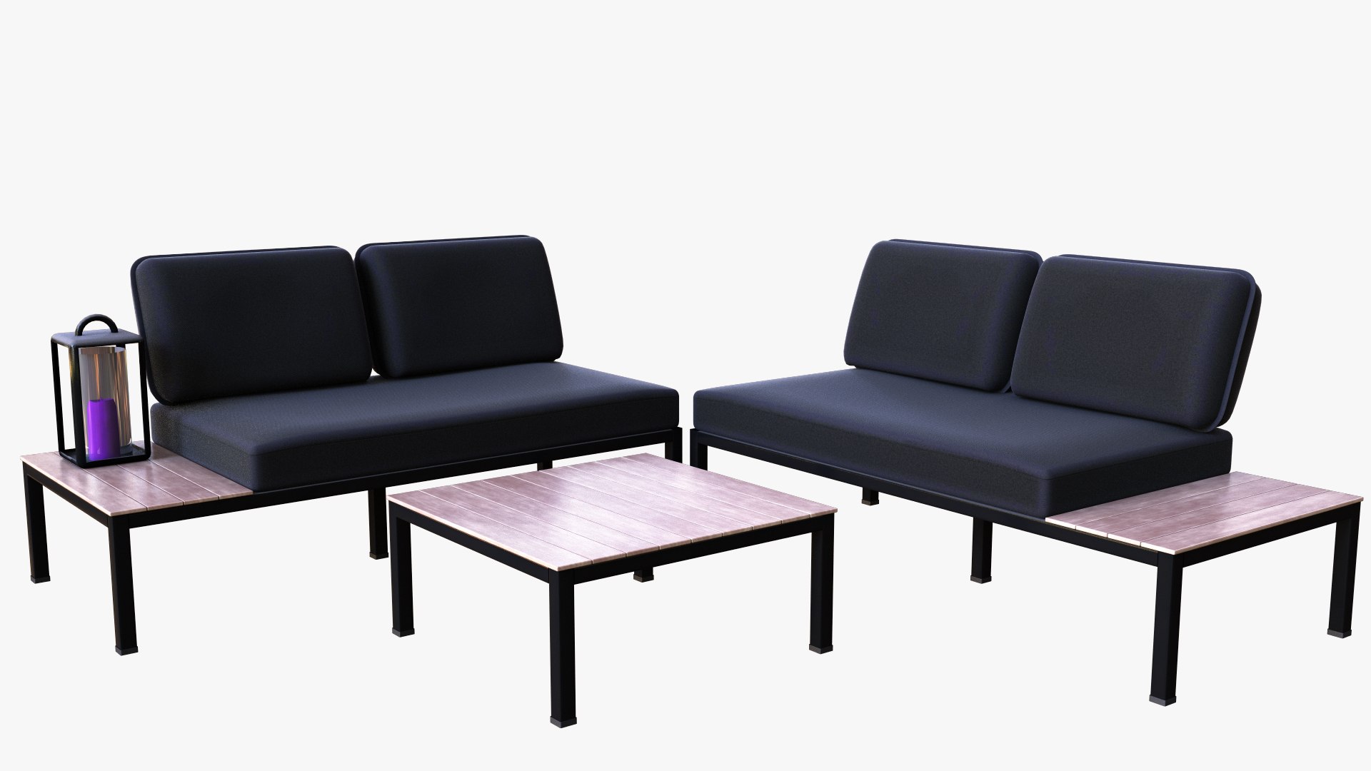 3D garden balcony seating set model - TurboSquid 1650211