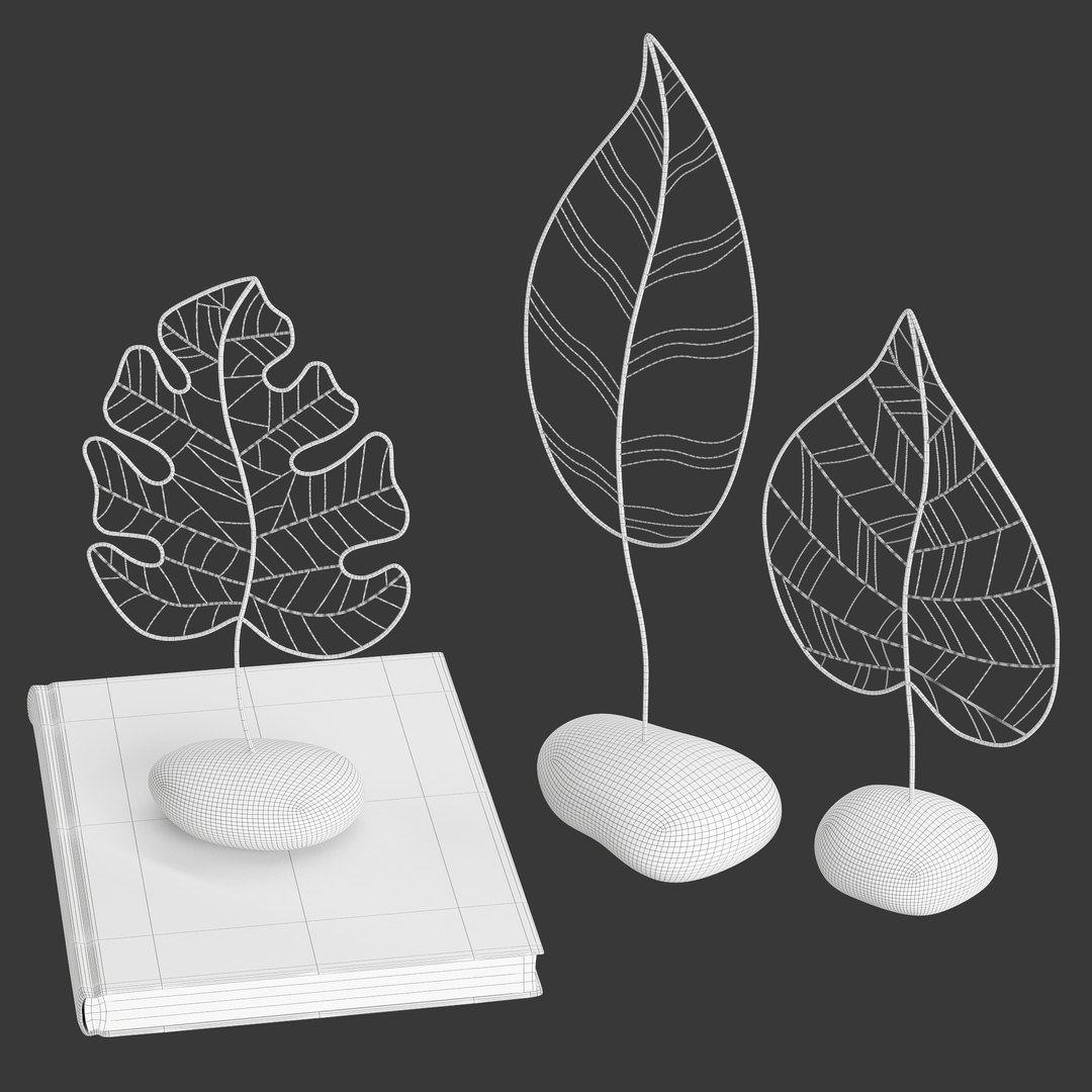 Decor Set 2 Wire Leaves 3D - TurboSquid 2054894