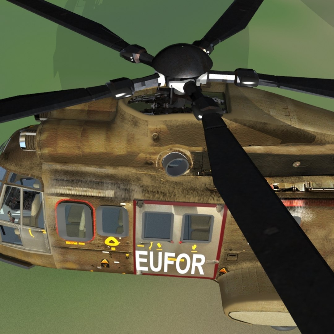 3d Model Super Puma Helicopter