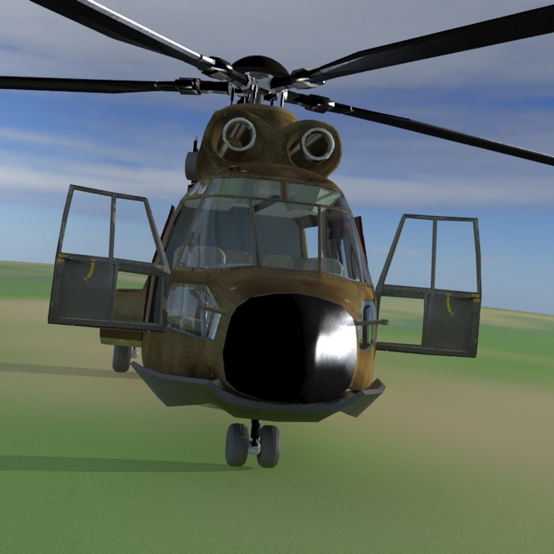 3d Model Super Puma Helicopter