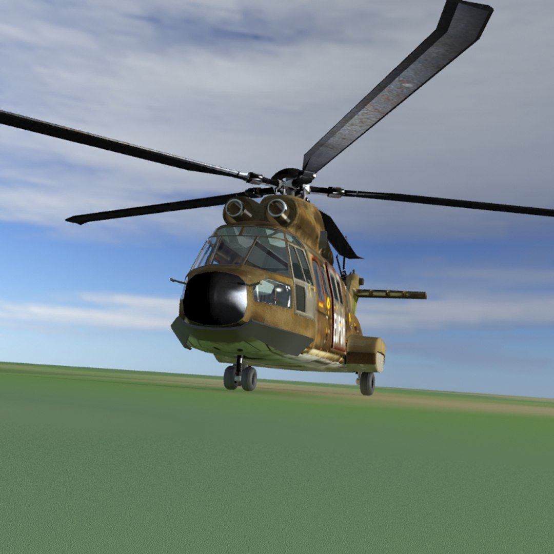3d Model Super Puma Helicopter