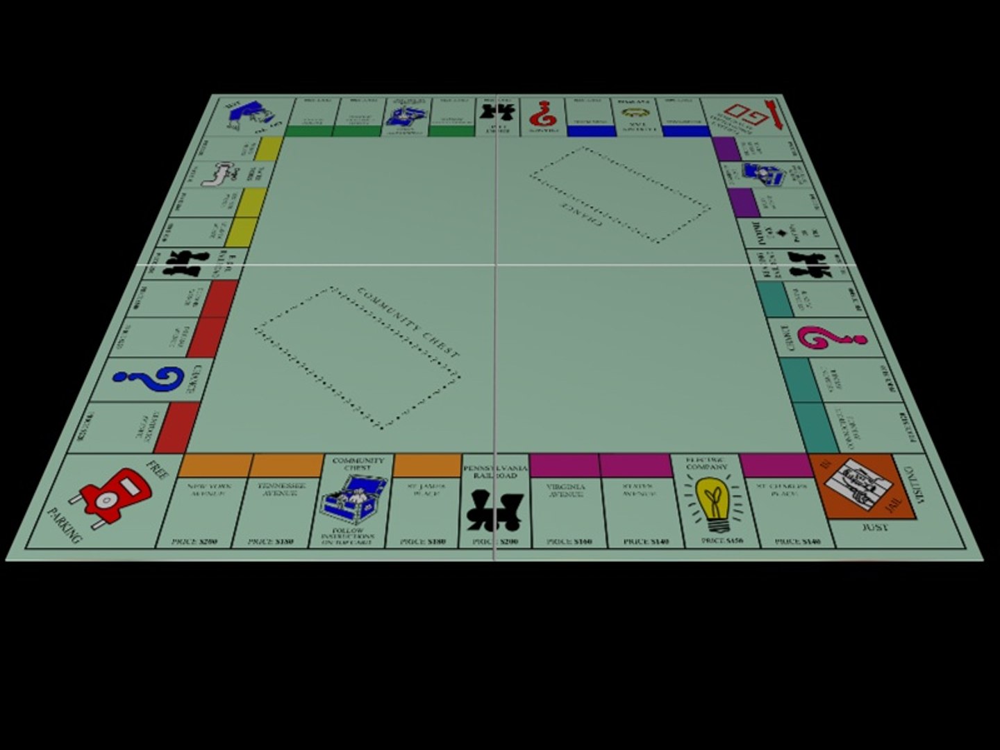 3d Monopoly Board Money Model