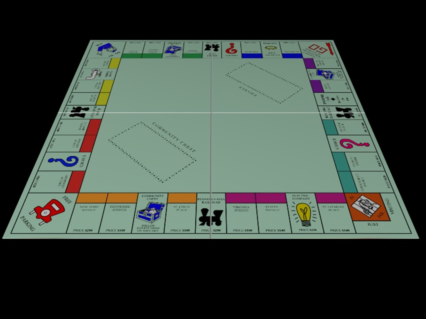 3d monopoly board money model