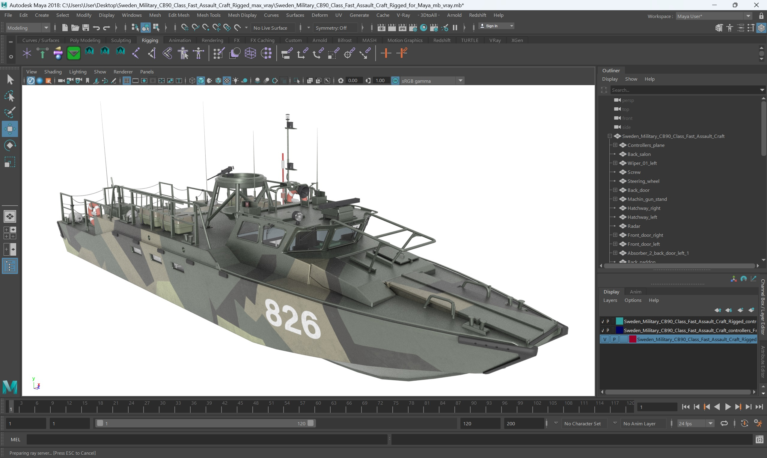 3D модель Шведский военный скоростной десантный катер класса CB90 ...