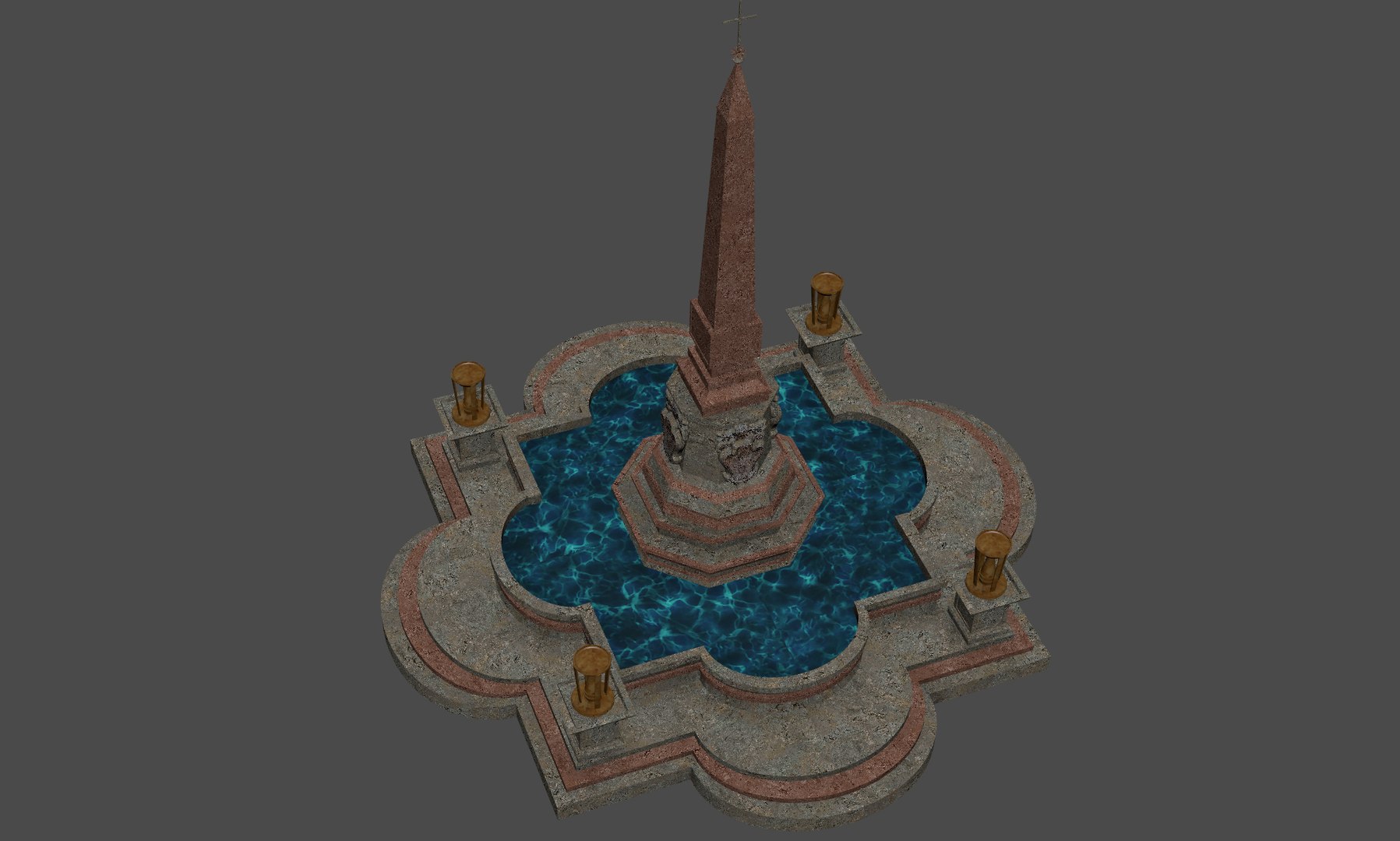3D Ancient Fountain Obelisk Model - TurboSquid 2397891