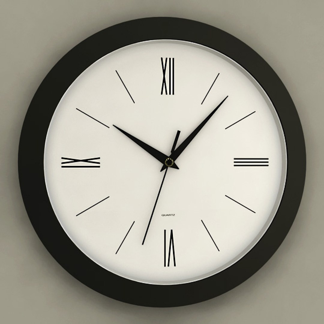 3d analog wall clock model