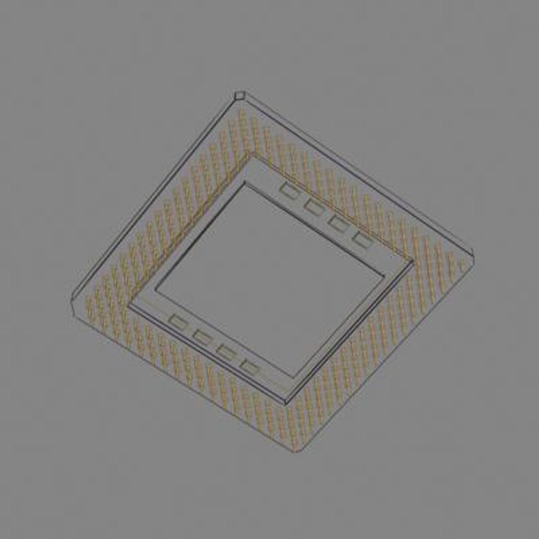 3d model central cpu pins 4