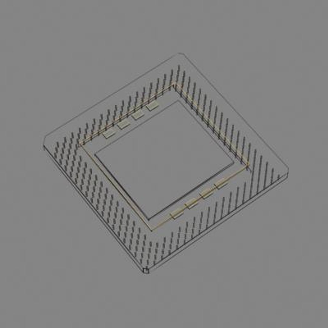 3d model central cpu pins 4