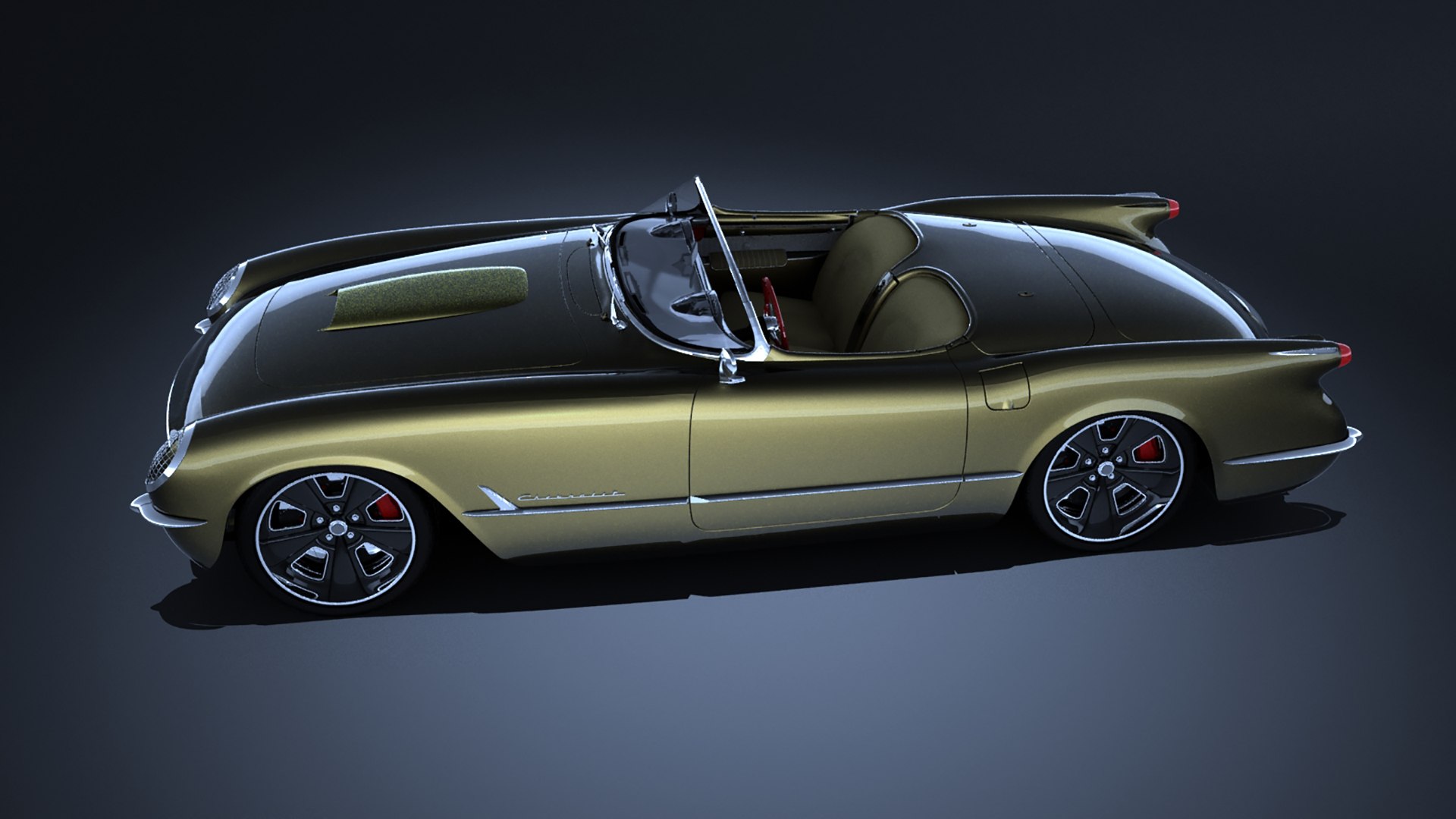 3D Corvette 1954 Custom Kindig Inspired - TurboSquid 2348004