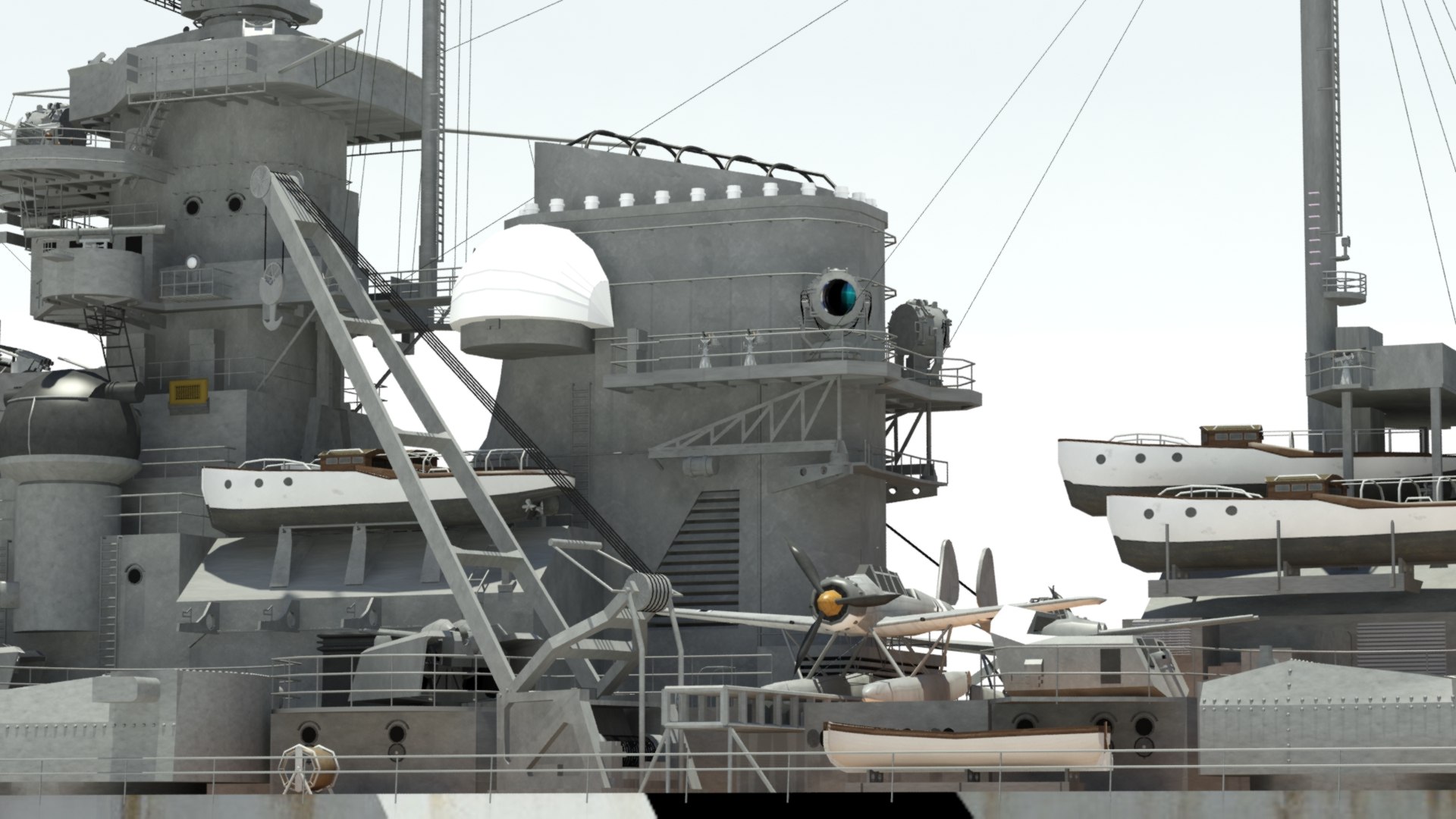 3D Highly Detailed Bismarck - TurboSquid 1868373
