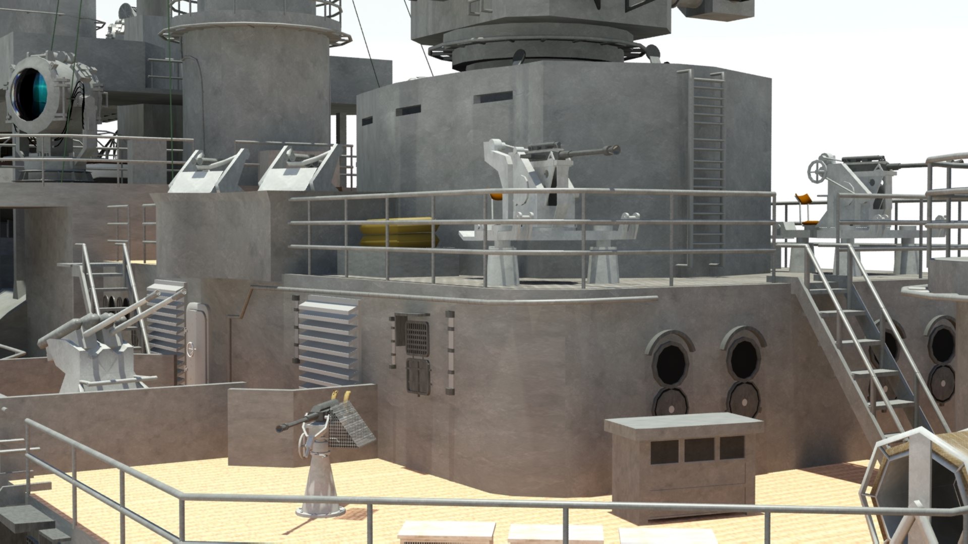 3D Highly Detailed Bismarck - TurboSquid 1868373