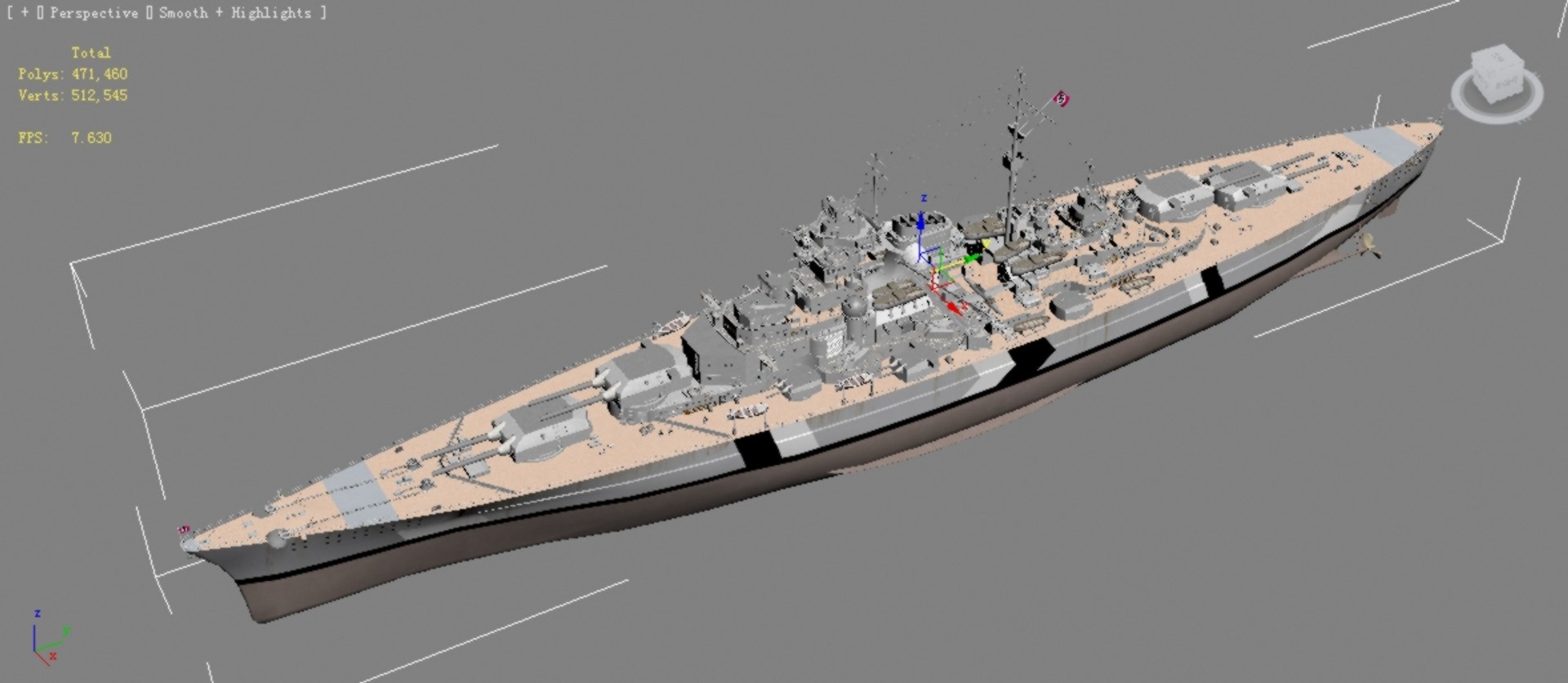 3D Highly Detailed Bismarck - TurboSquid 1868373