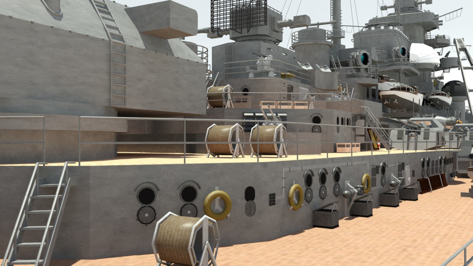 3D Highly Detailed Bismarck - TurboSquid 1868373