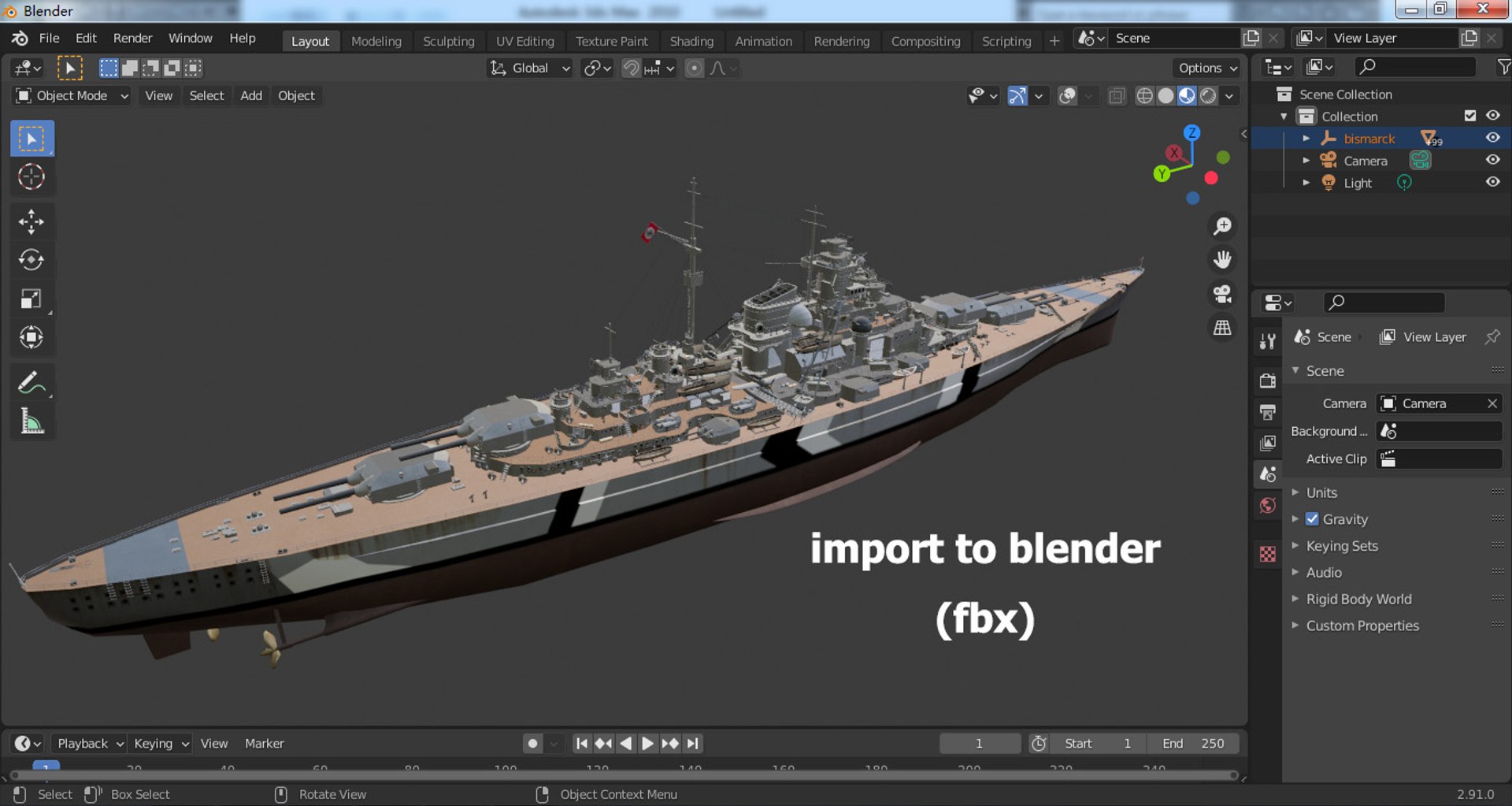 3D Highly Detailed Bismarck - TurboSquid 1868373