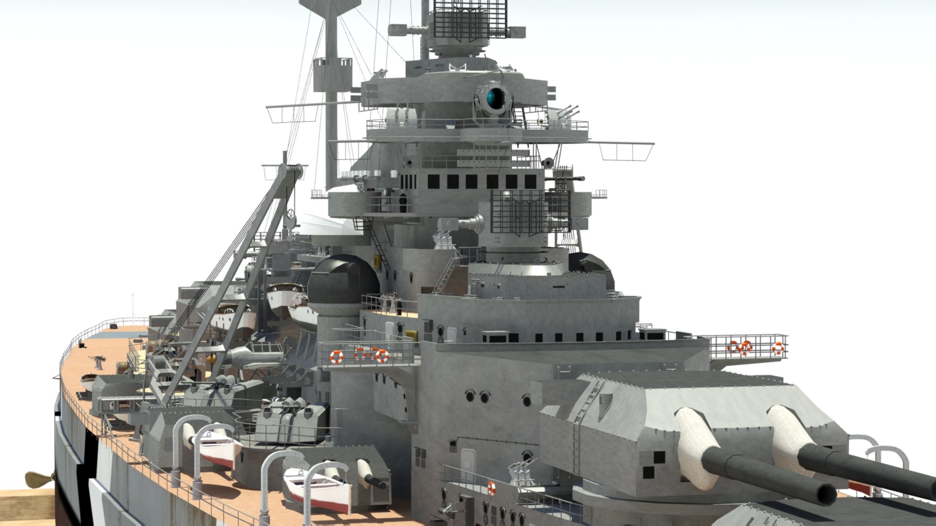 3D Highly Detailed Bismarck - TurboSquid 1868373
