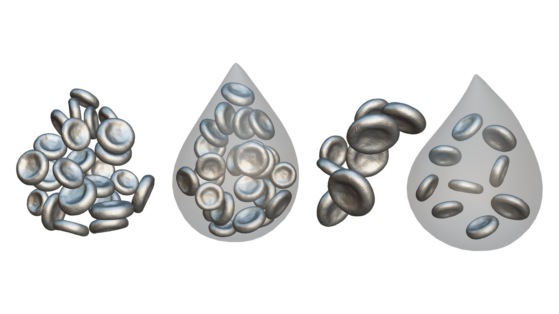 Normal Blood Cells Vs Anemia 3D Model - TurboSquid 2150454