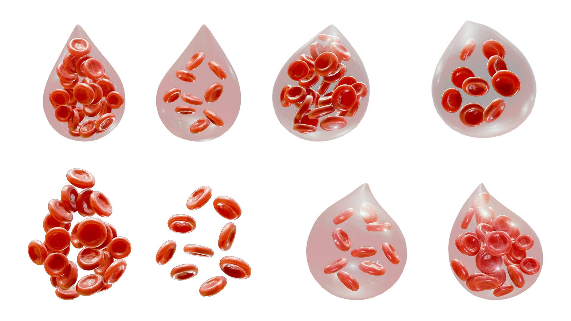 Normal Blood Cells Vs Anemia 3D Model - TurboSquid 2150454