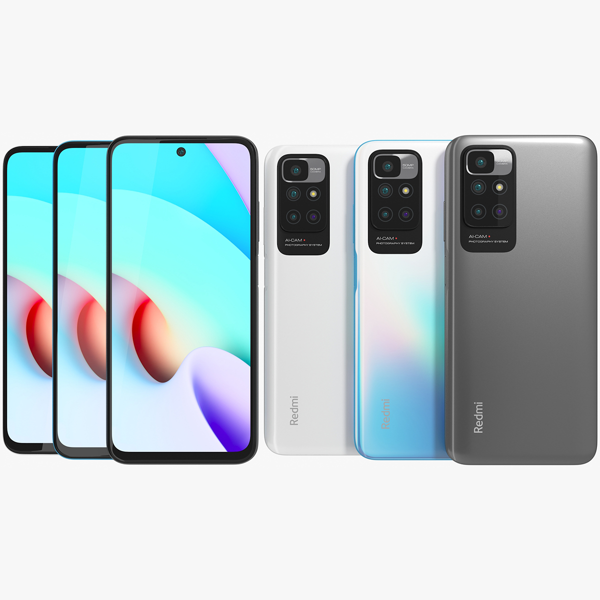 Xiaomi Redmi 10 All Colors model - TurboSquid 1804227