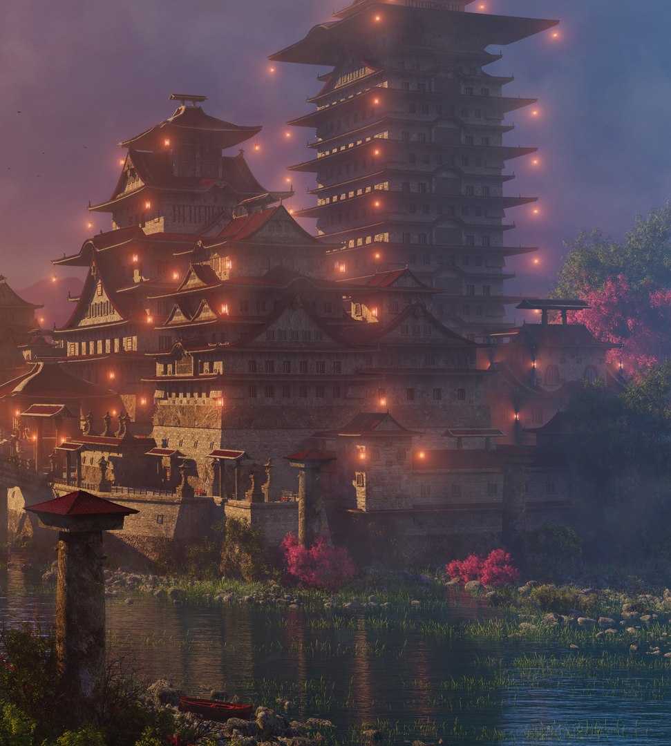 Fantasy Asian Castle 3D - TurboSquid 1962304