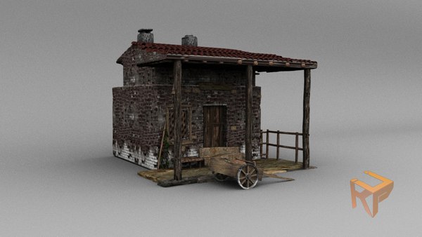3d medieval house model