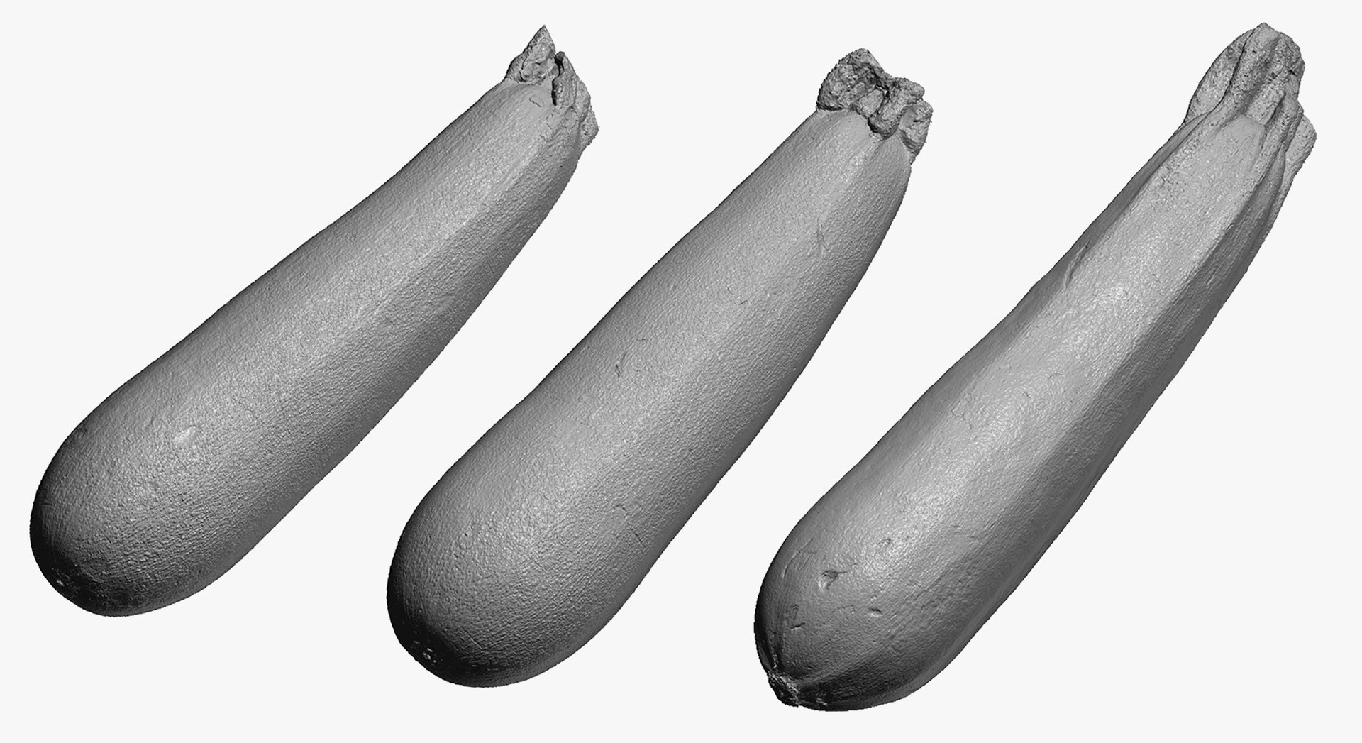 3D model Zucchinis Cousa Squash Collection 03 - 3 models RAW Scans ...