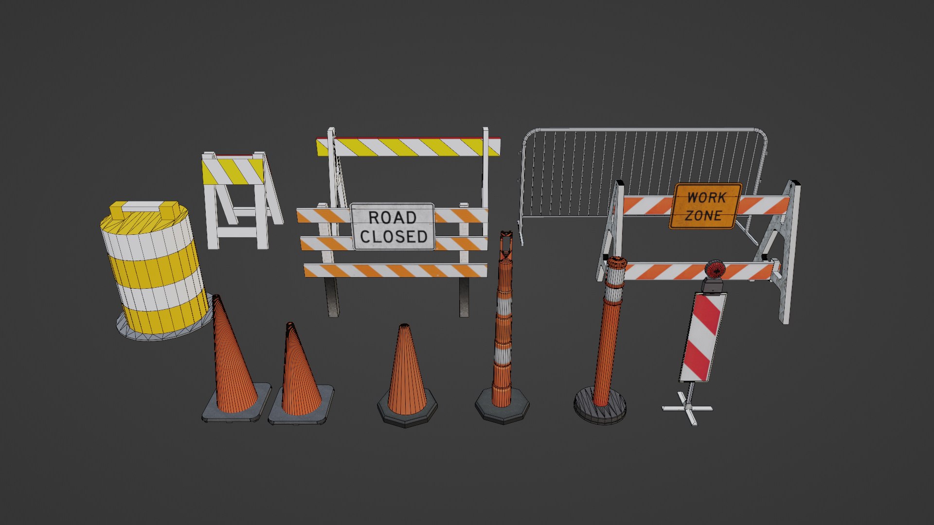 3D Model Traffic Barriers - TurboSquid 1931900