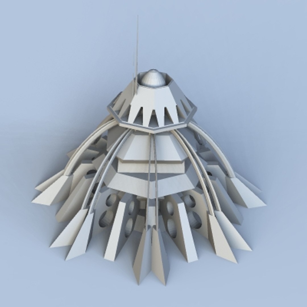 Science Fiction Building Set 3d Model