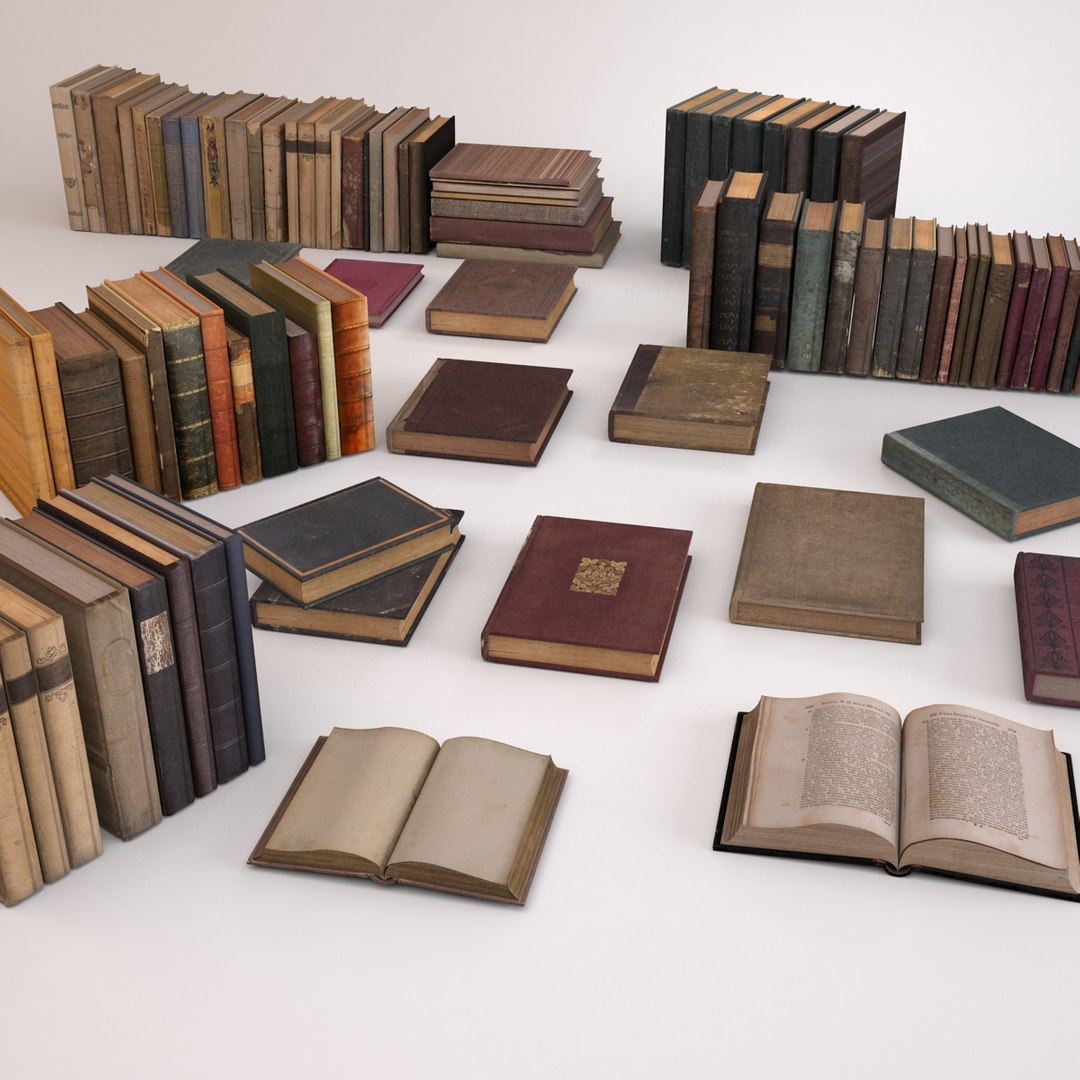 Old Books Mega 330 3d Model