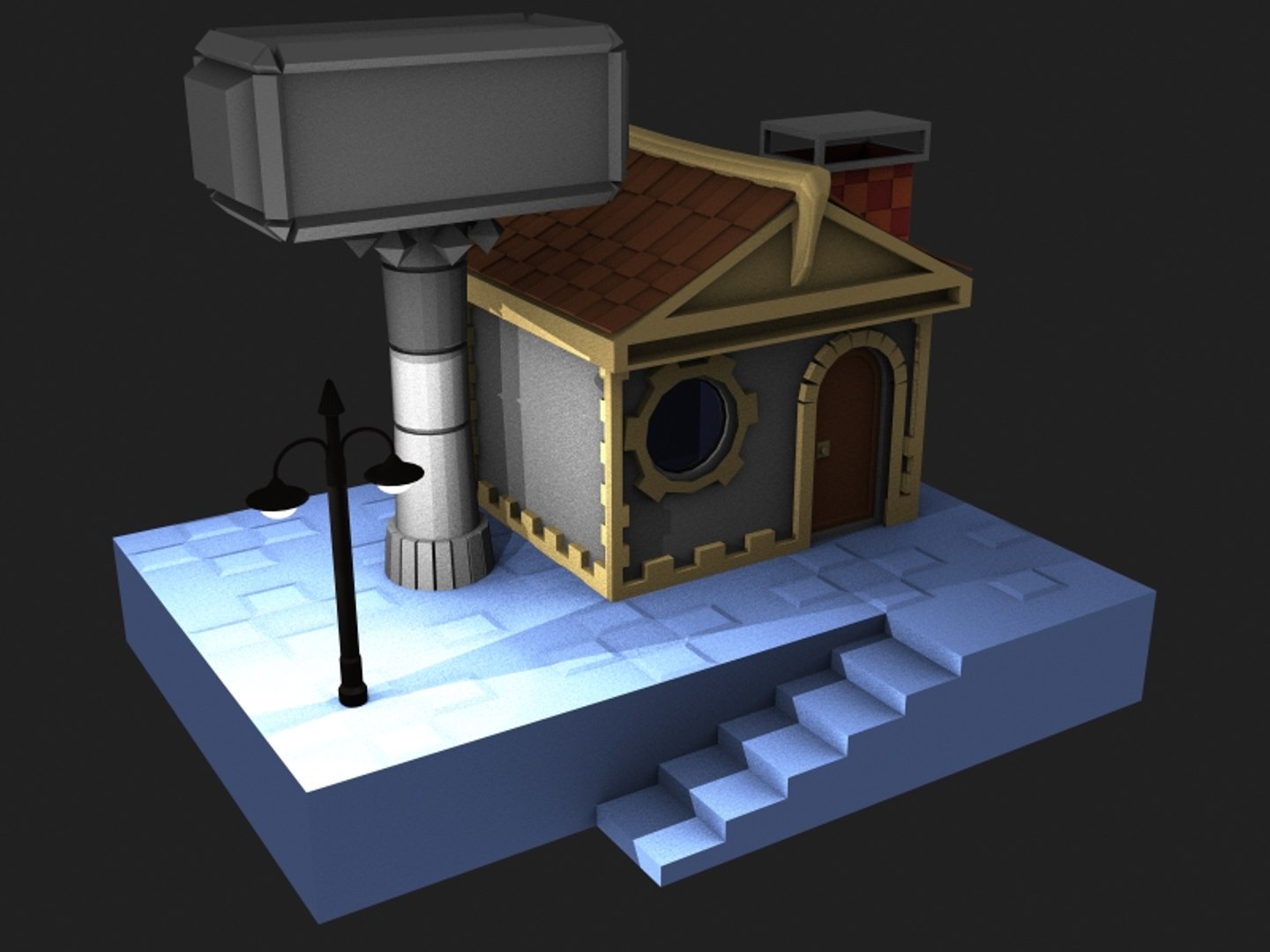 hammer house 3d model