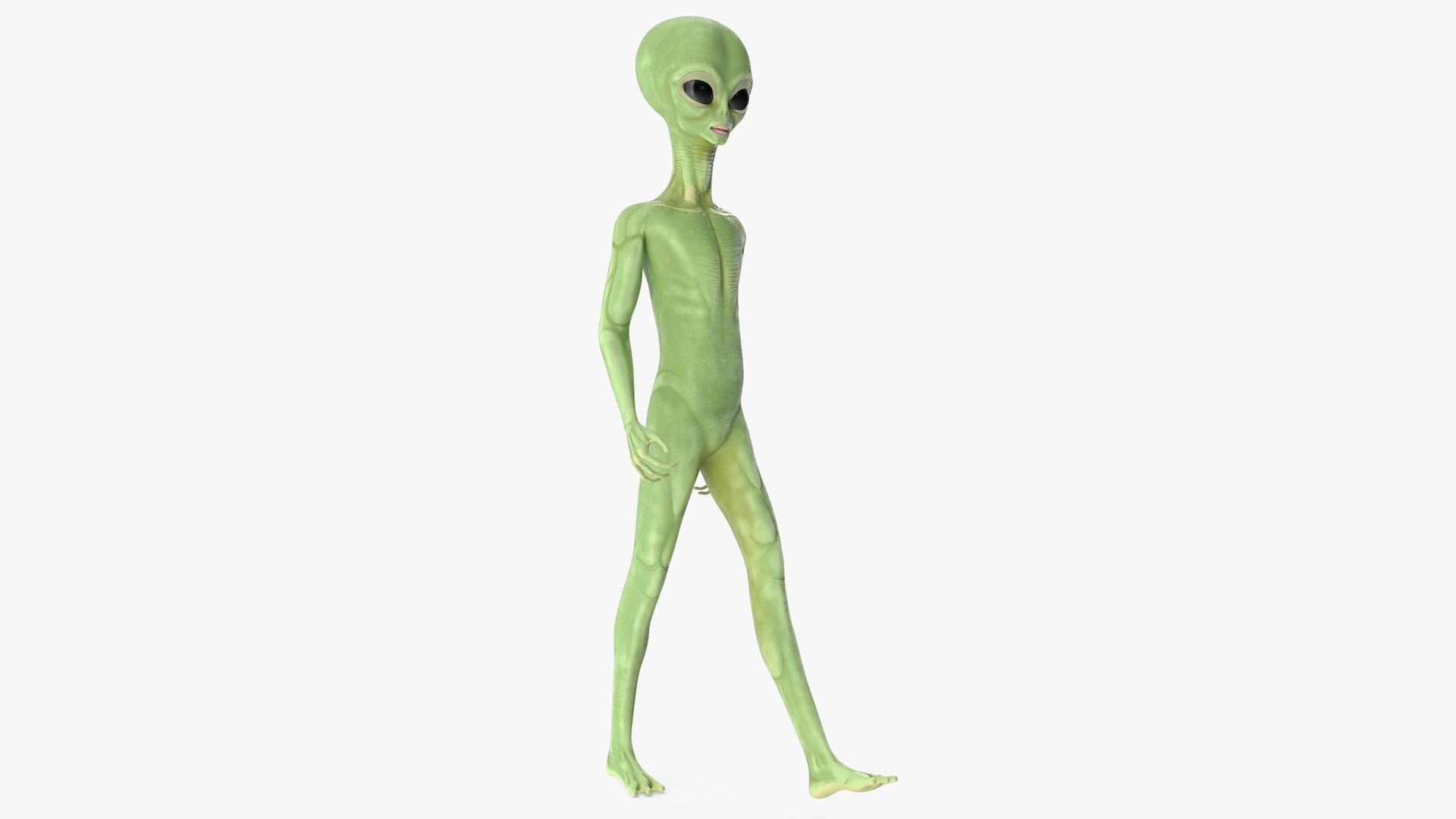 3D cartoon alien walking pose - TurboSquid 1602196